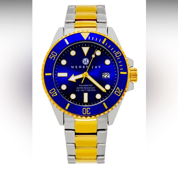 Henry Jay | Accessories | Unisex Quartz 23k Gold Plated Two Tone ...